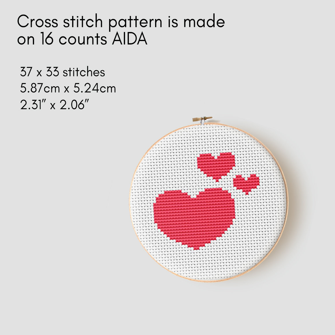 Small Valentine Hearts Cross Stitch Pattern PDF - Etsy