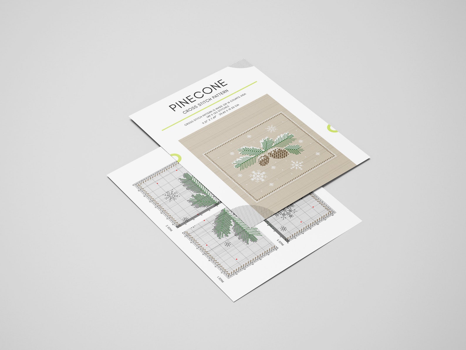 Cross Stitch Pattern PDF Primitive Christmas Pinecone - Etsy