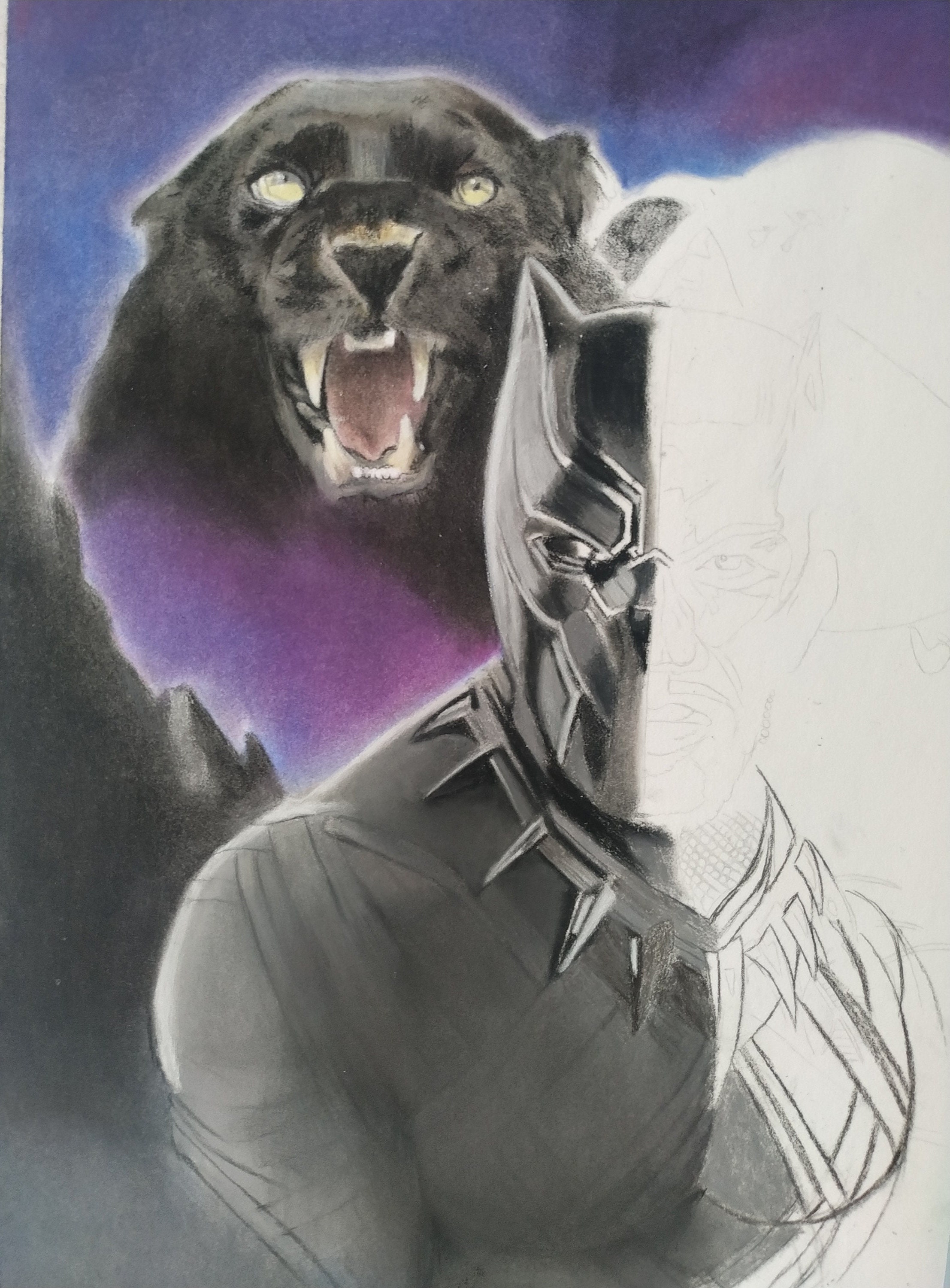 Original Commission Drawing of Marvel Comics Characters Composition Art ...