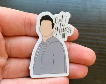 Eat Glass David Rose Sticker - Etsy