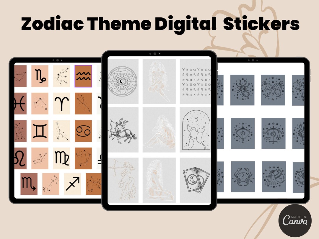 Zodiac Theme Digital Stickers for Digital Planners Compatible With ...