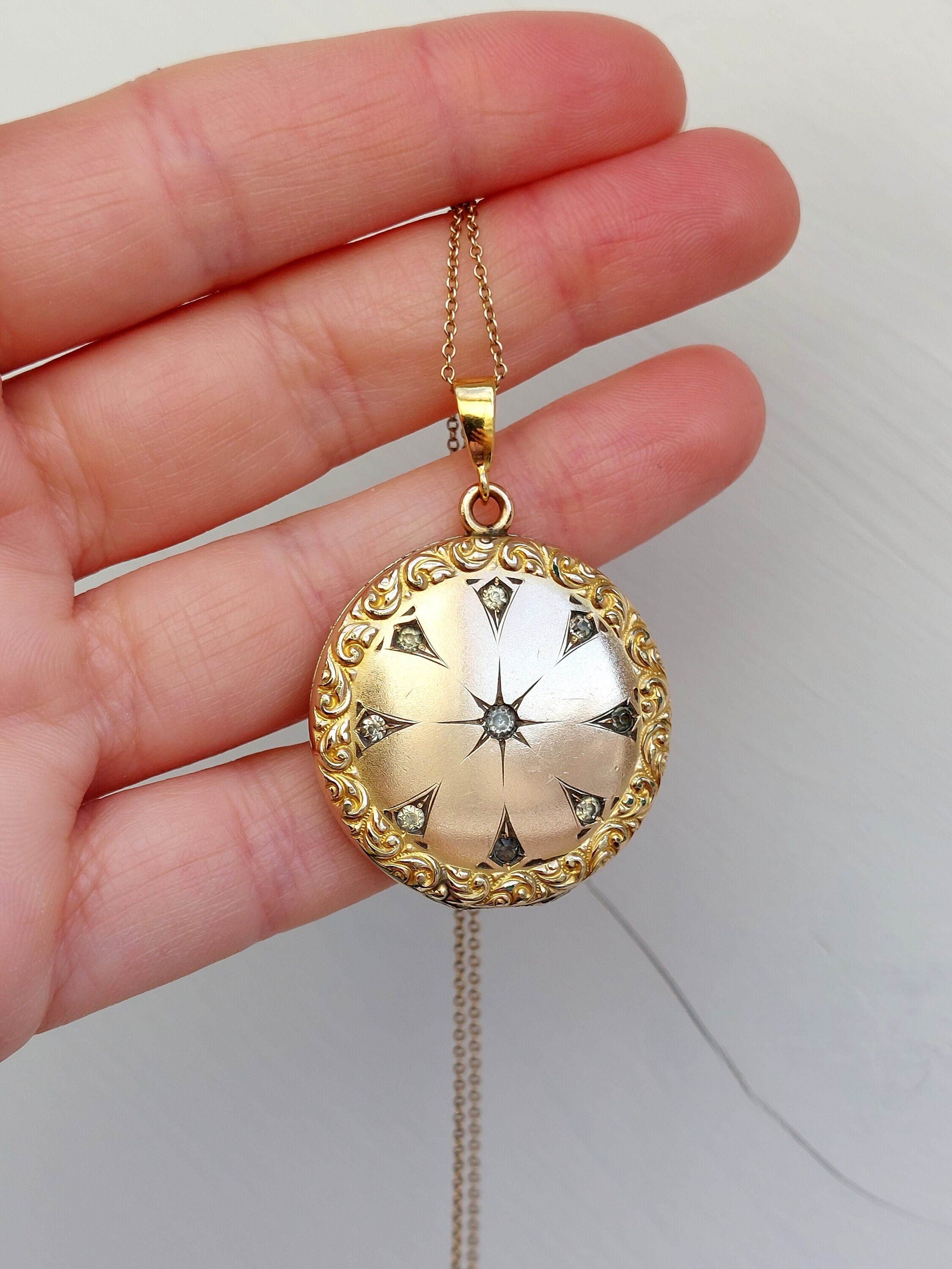 Antique Star Locket With Monogram AMG - Etsy