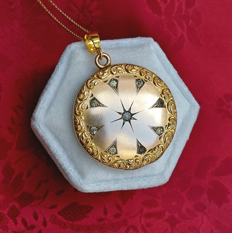 Antique Star Locket With Monogram AMG - Etsy