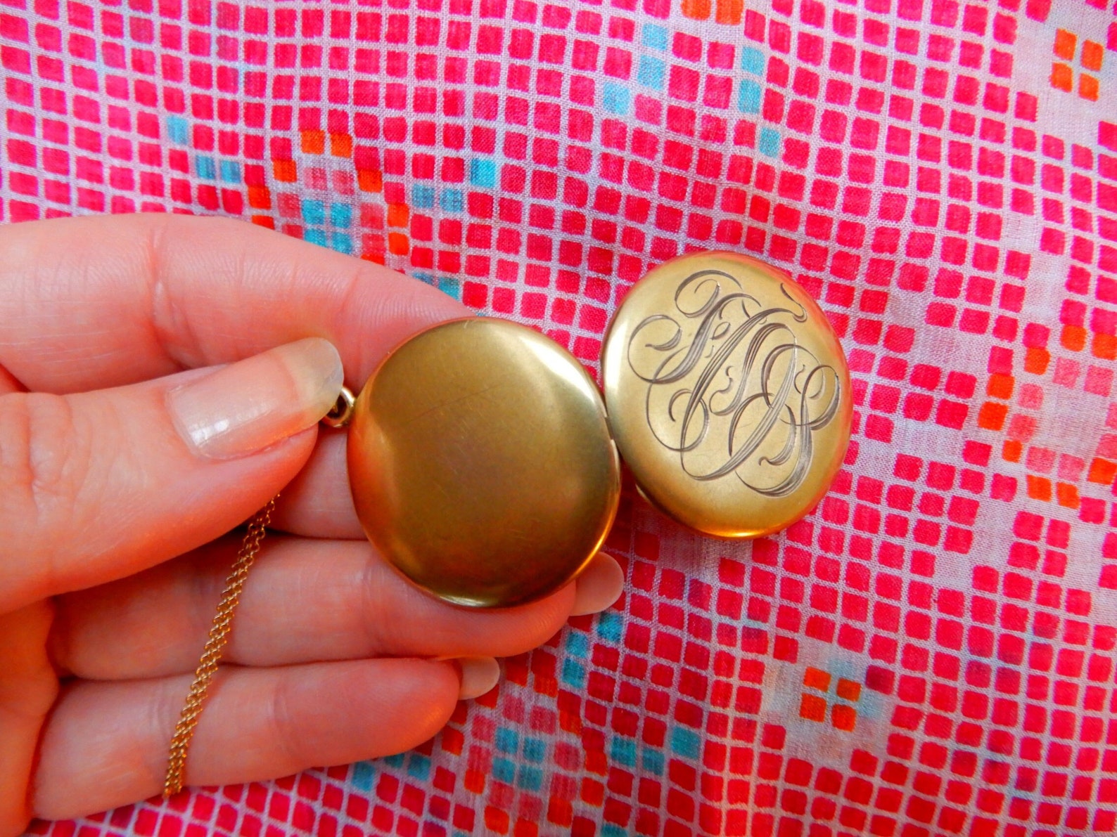 Antique Monogrammed Locket Necklace Letters TOS - Etsy