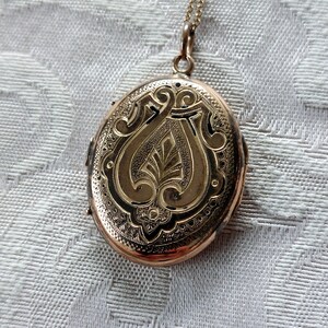 Antique Engraved Oval Gold Locket - Etsy
