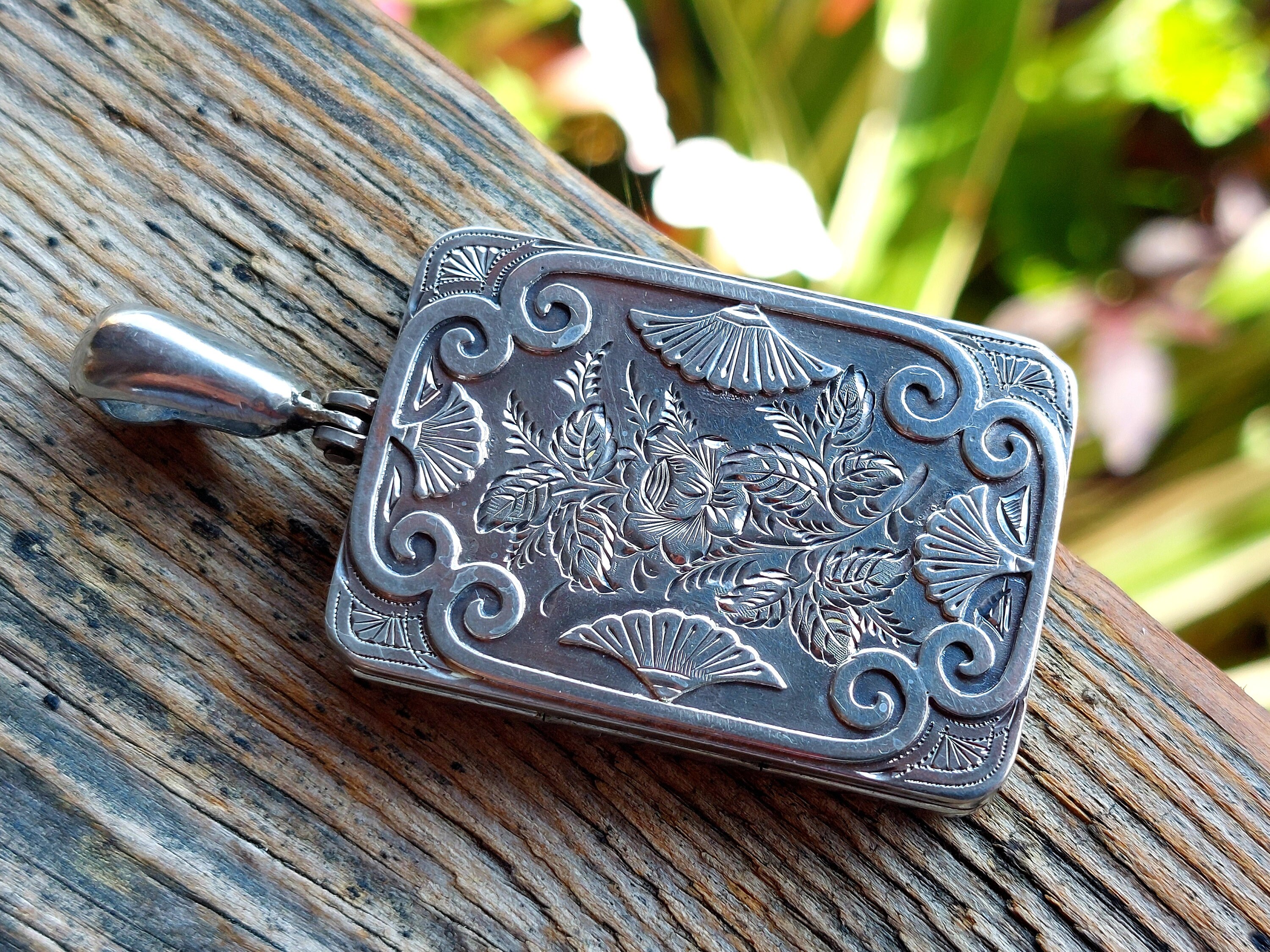 Victorian 1882 Rare Rectangular Silver Locket With Birmingham - Etsy
