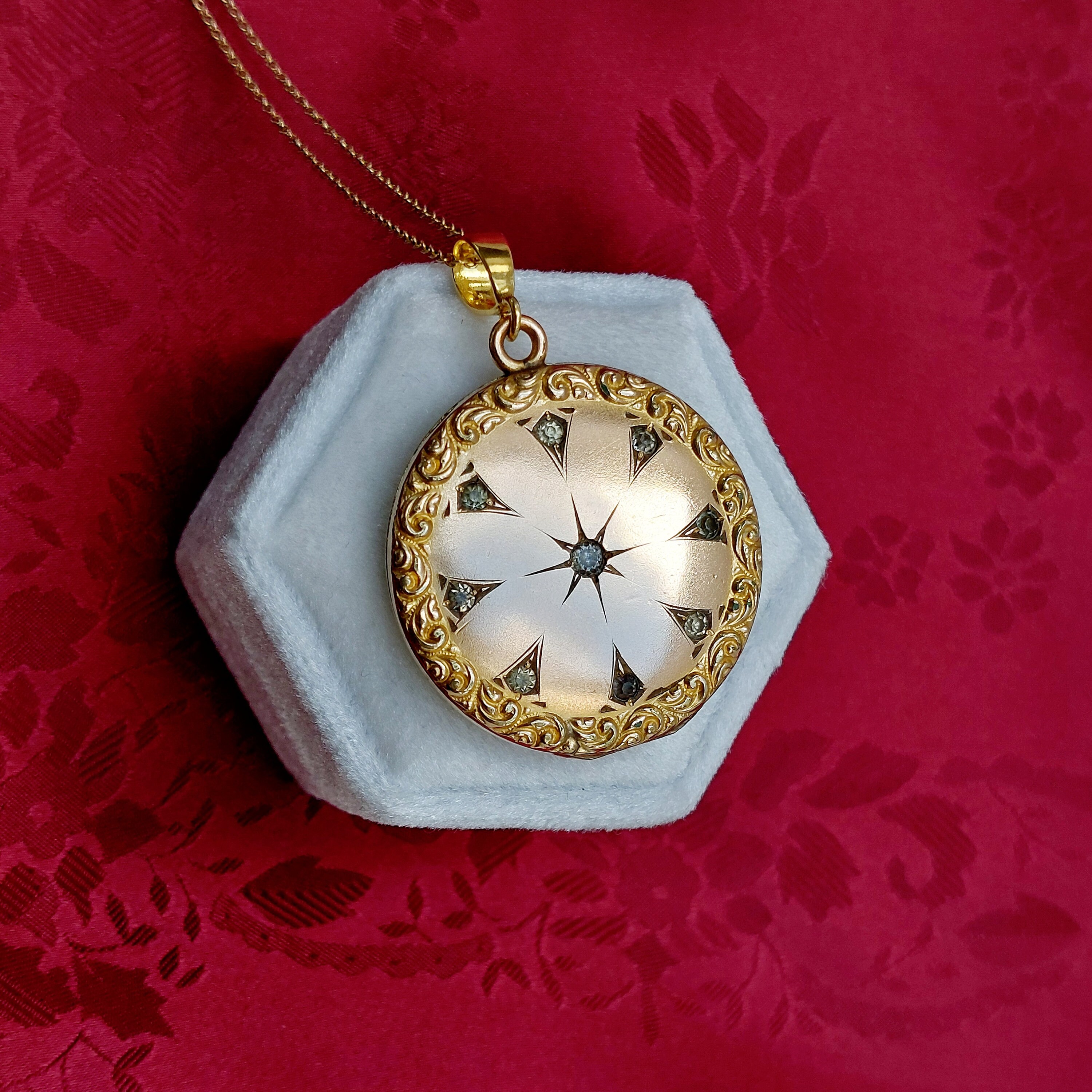 Antique Star Locket With Monogram AMG - Etsy