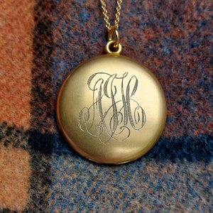 Crescent Moon & Star Celestial Victorian Locket - Monogram AJH - Etsy