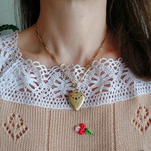 Edwardian Heart Gold Locket With Red Rhinestones - Etsy