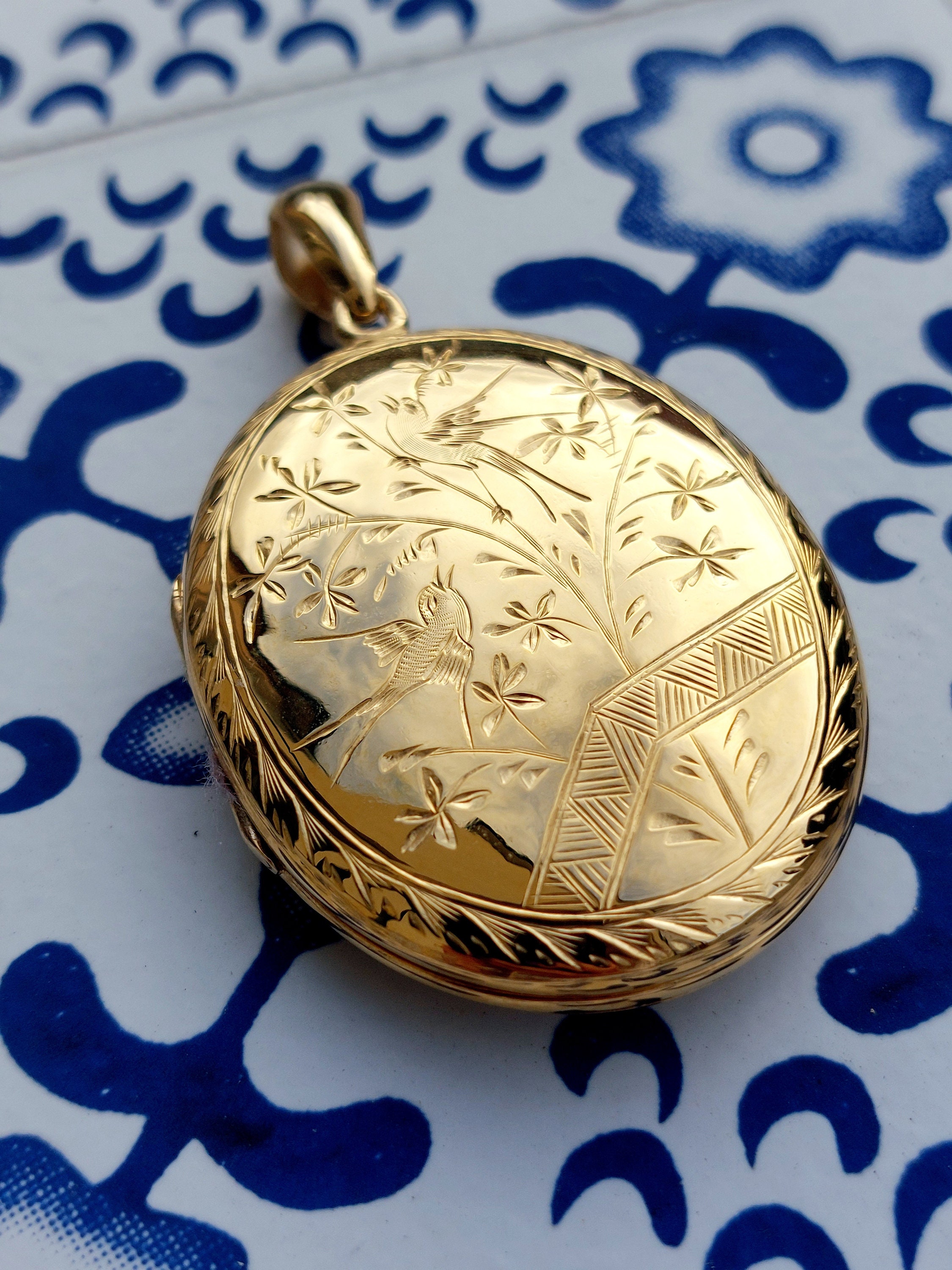 Victorian Large Sparrow Bird Locket - Etsy