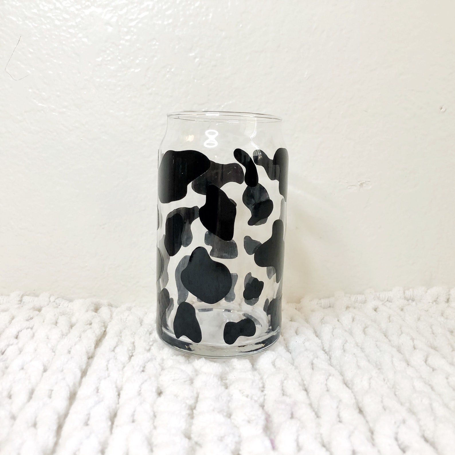Cow Print Glass Cup Cow Print Can Cup Cow Print Cup Western - Etsy