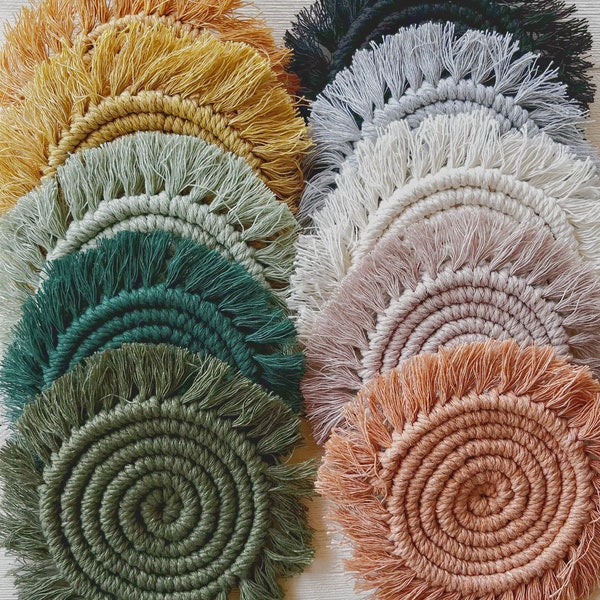 Macrame Coaster - Etsy