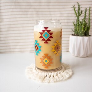 Aztec Print Glass Cup Western Aztec Glass Aztec Print Coffee - Etsy