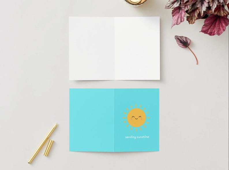 Sending Sunshine Card: Cheerful Thinking of You Card - Etsy