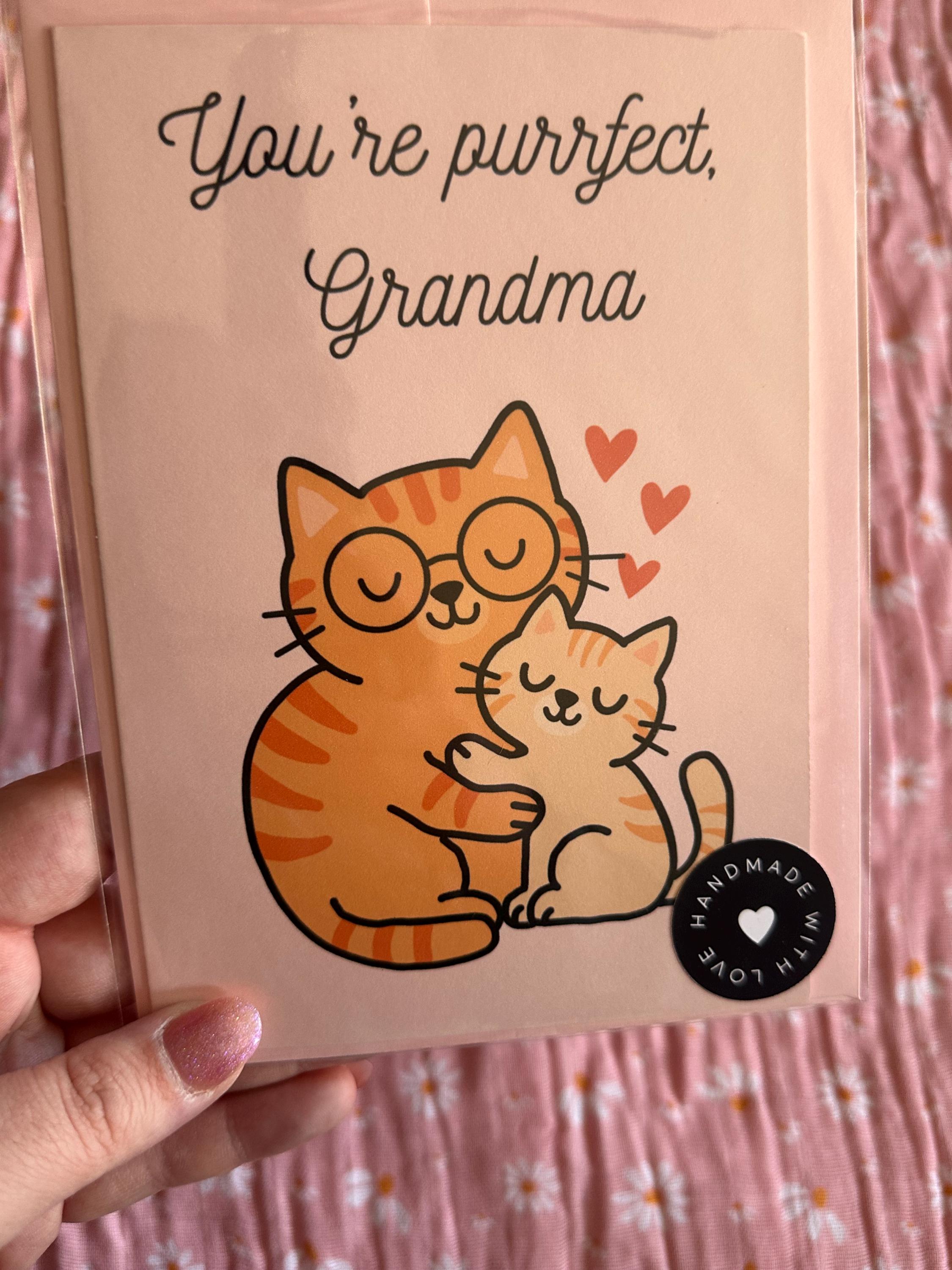 Purrfect Grandma Cat Mother's Day Card - Etsy