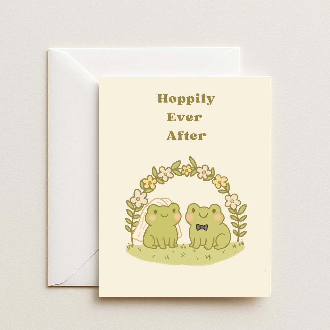 Frog Wedding Card – Hoppily Ever After, Cute Cottagecore Gift - Etsy