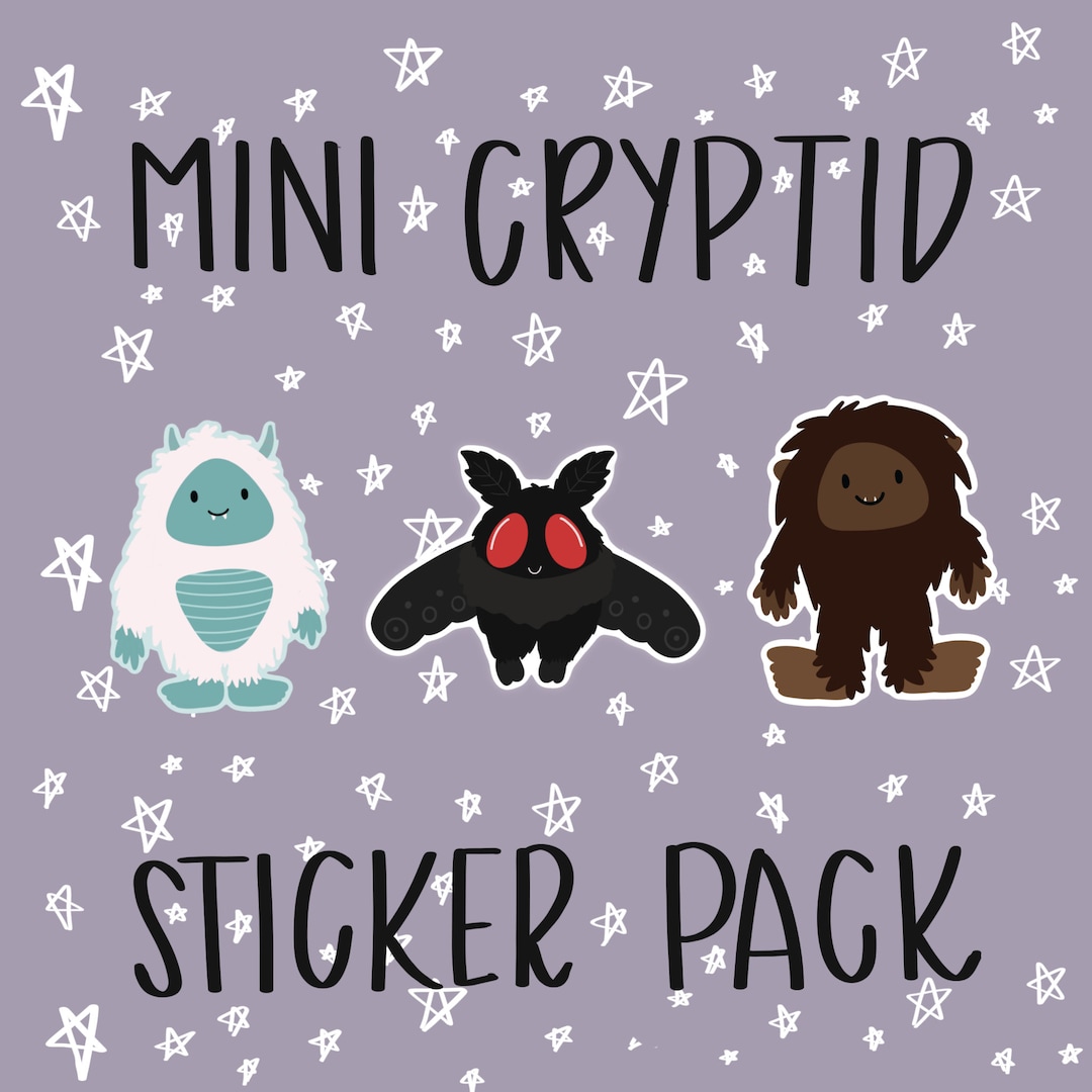 Mini Cryptid Sticker Pack (set of 3) – Cute Bigfoot, Mothman, Yeti ...