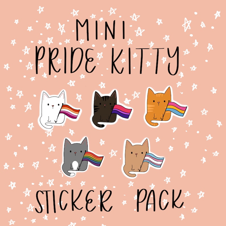 Mini 2inch Pride Kitty Stickers Pride Kitty Pride Flag | Etsy