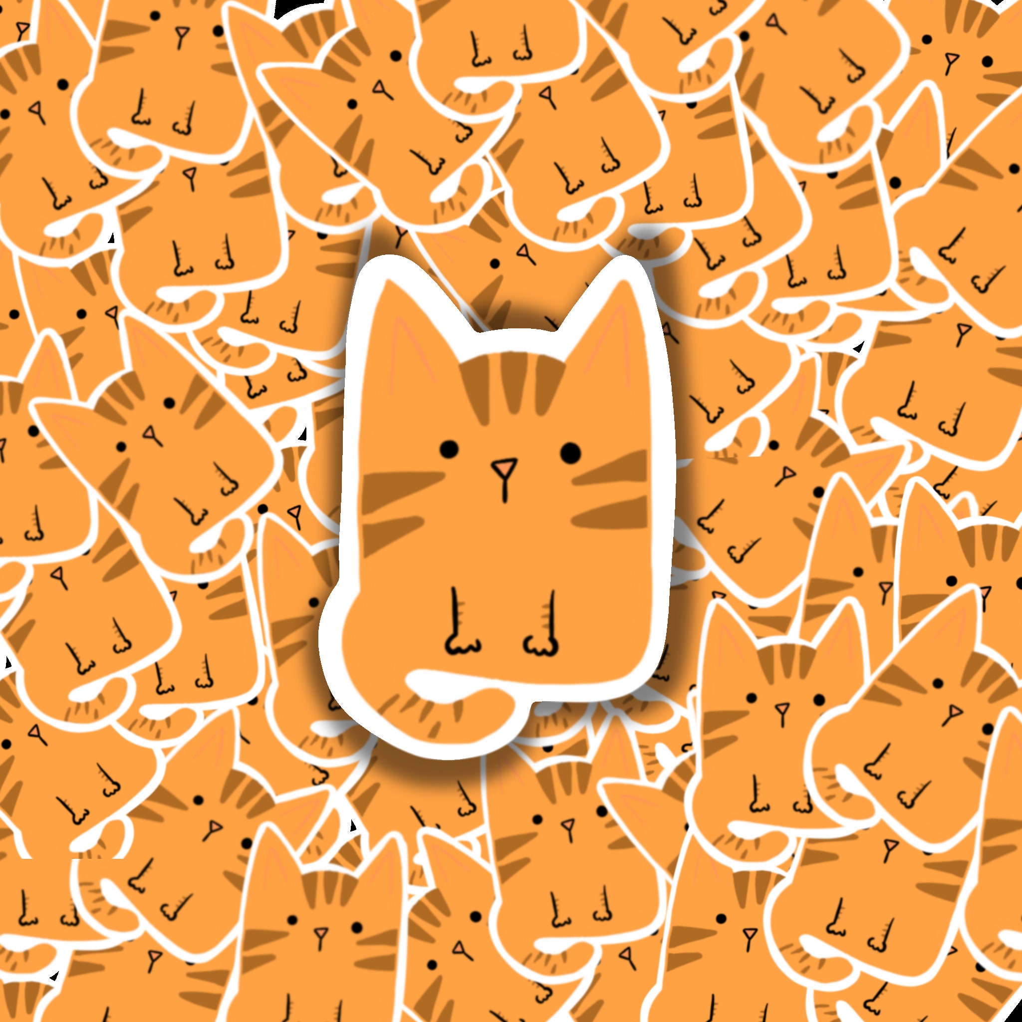 Orange Tabby Cat Sticker Cat Sticker Kitty Sticker Stocking | Etsy