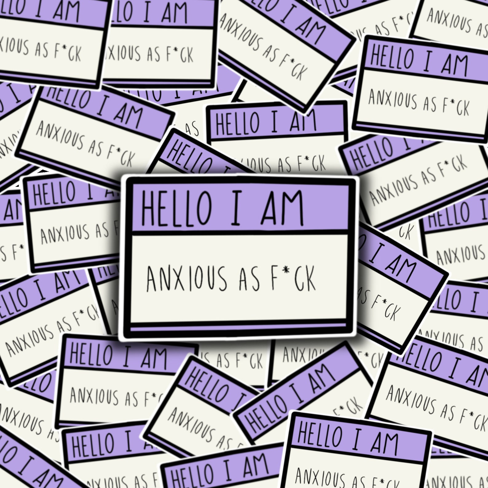Hello I am Anxious Sticker Anxiety Sticker Funny Sticker | Etsy