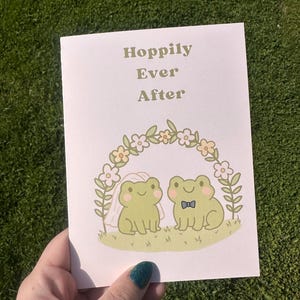 Hoppily Ever After Wedding Card – Cute Frog Couple Greeting Card, Funny ...