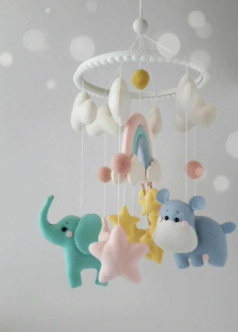 Crib Mobile With Animals, Safari Baby Mobile,safari Nursery Decor ...