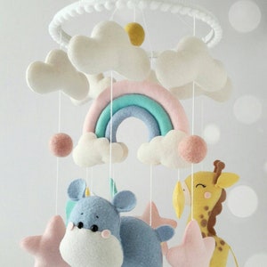 Crib Mobile With Animals, Safari Baby Mobile,safari Nursery Decor ...