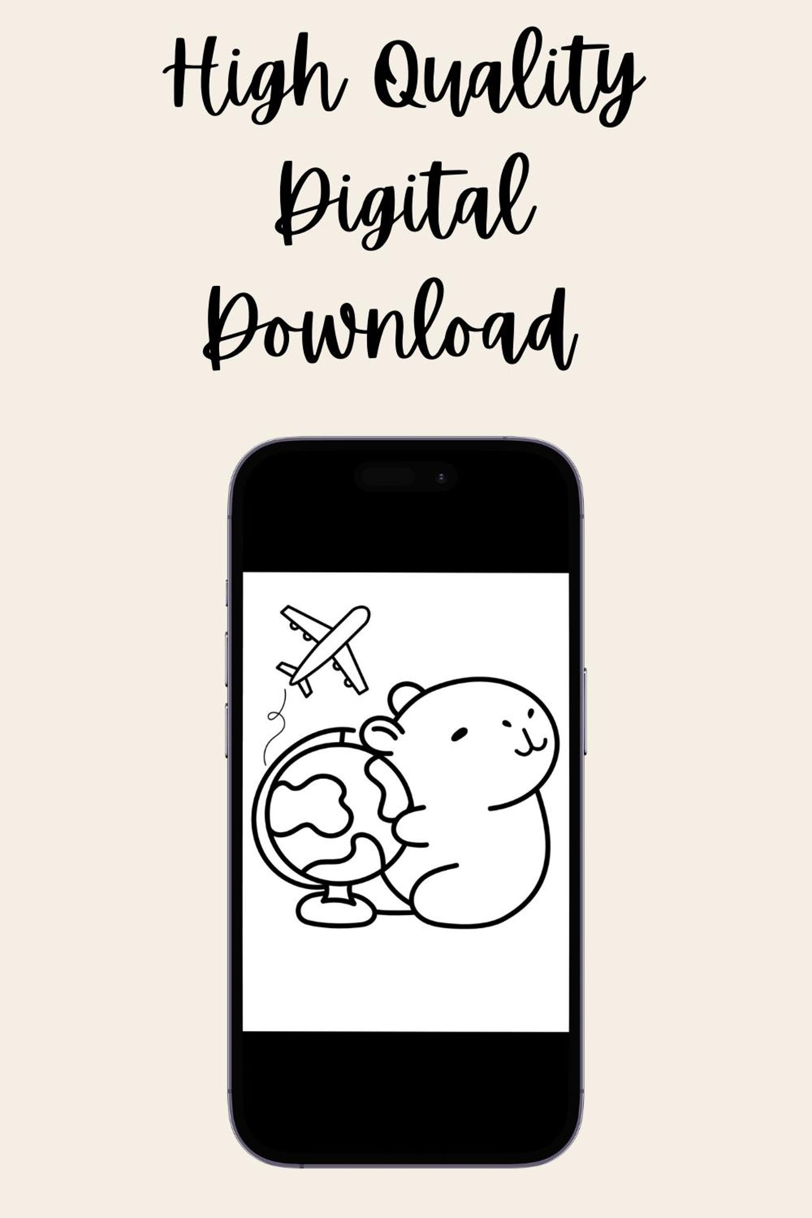 30 Bold, Easy, Simple Capybara Colouring Pages/ Digital Download - Etsy UK