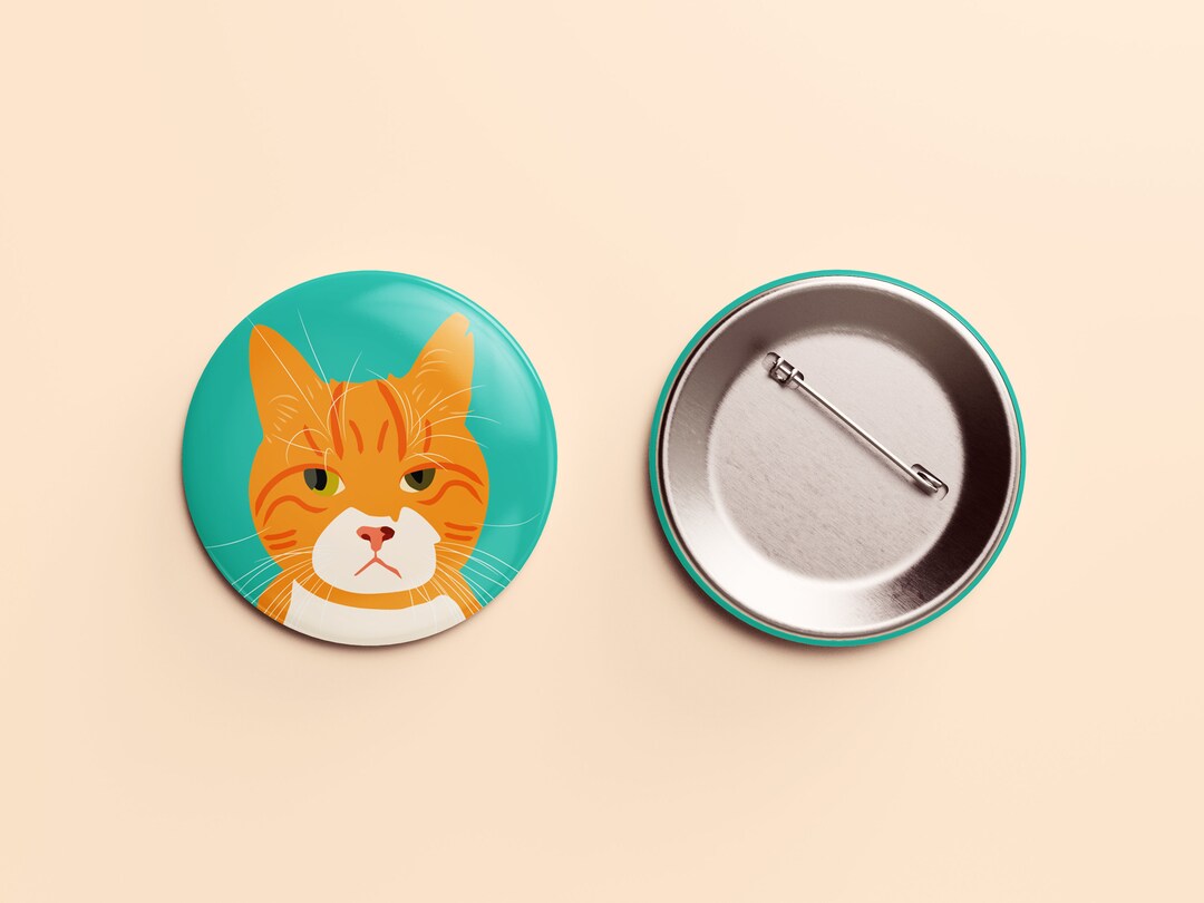 Orange Tabby Cat Pinback Button - Etsy