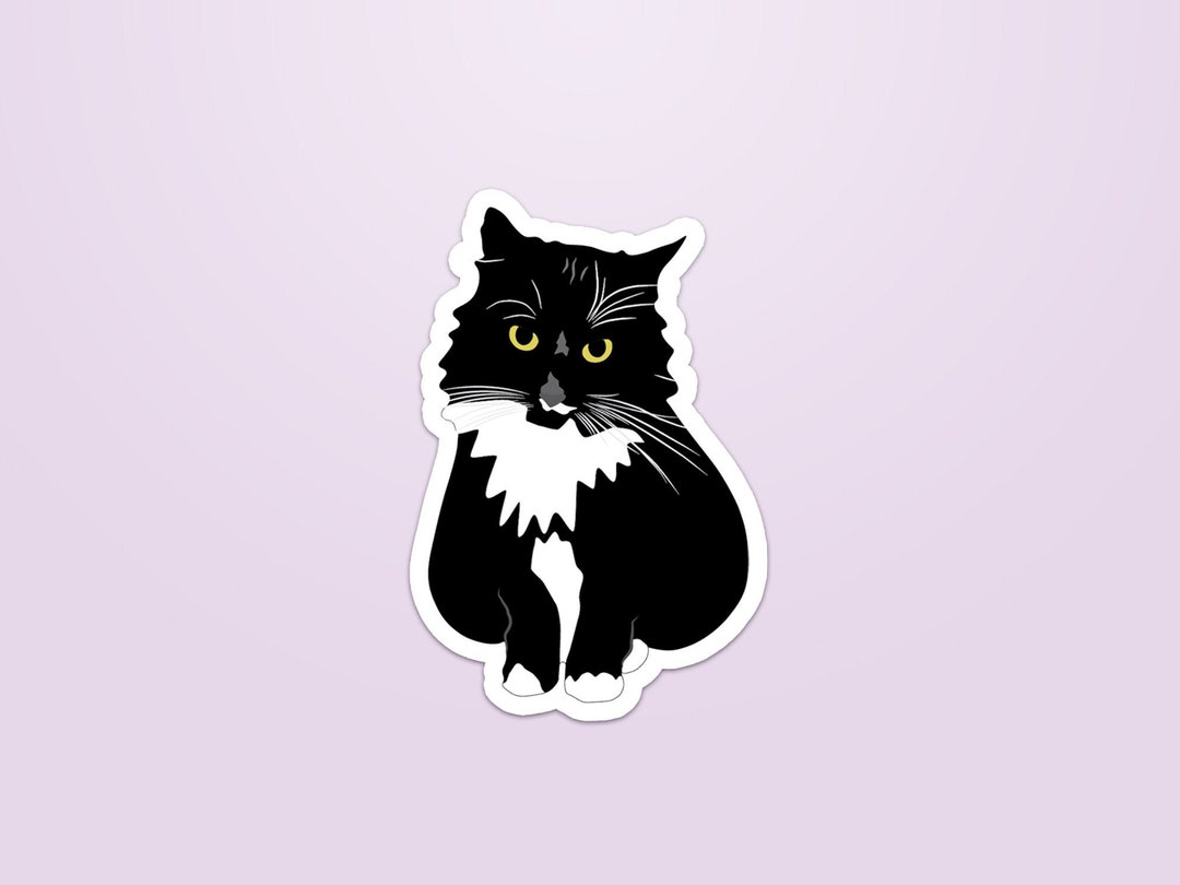 Tuxedo Cat Sticker - Etsy