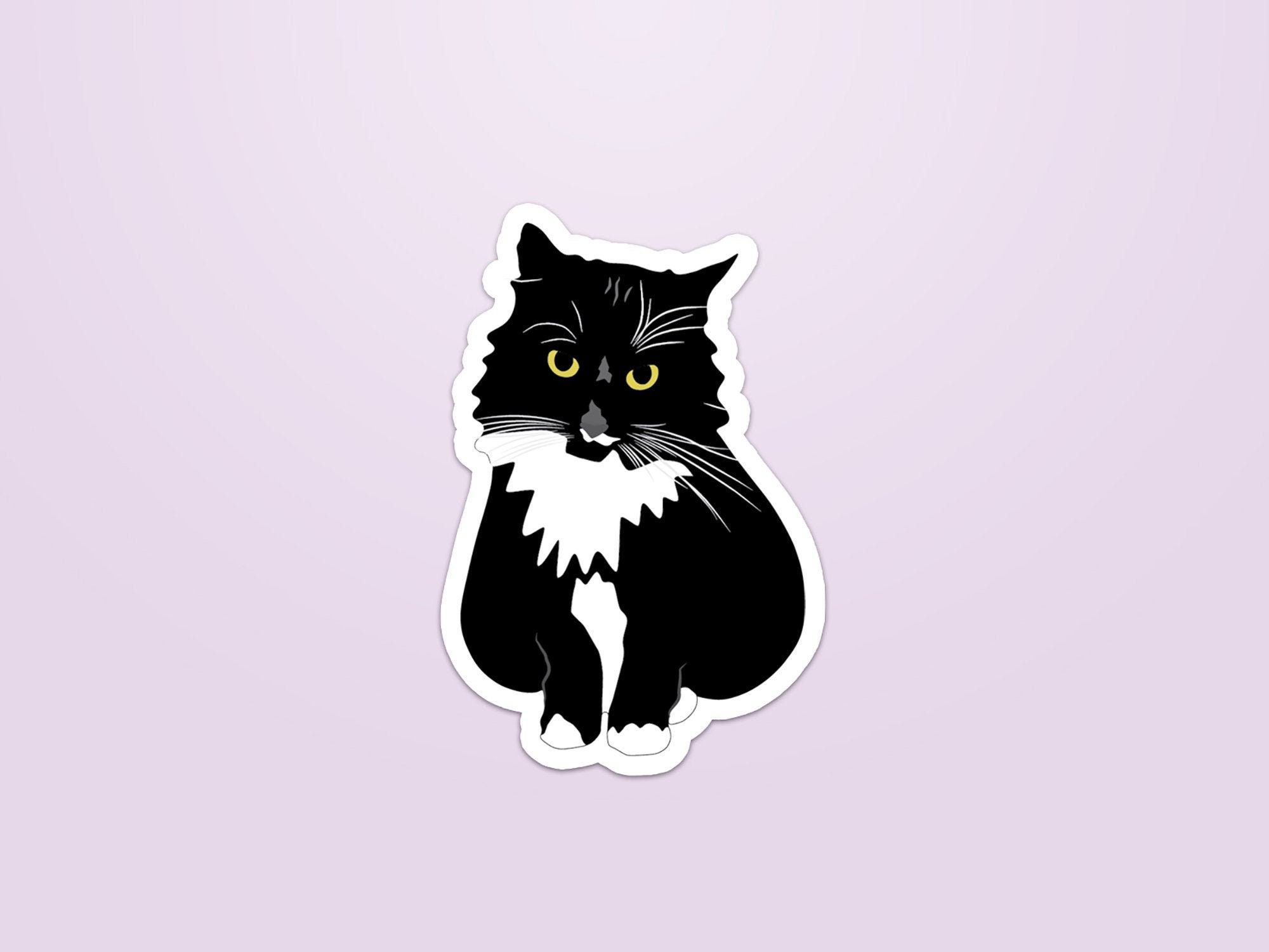 Tuxedo Cat Sticker | Etsy