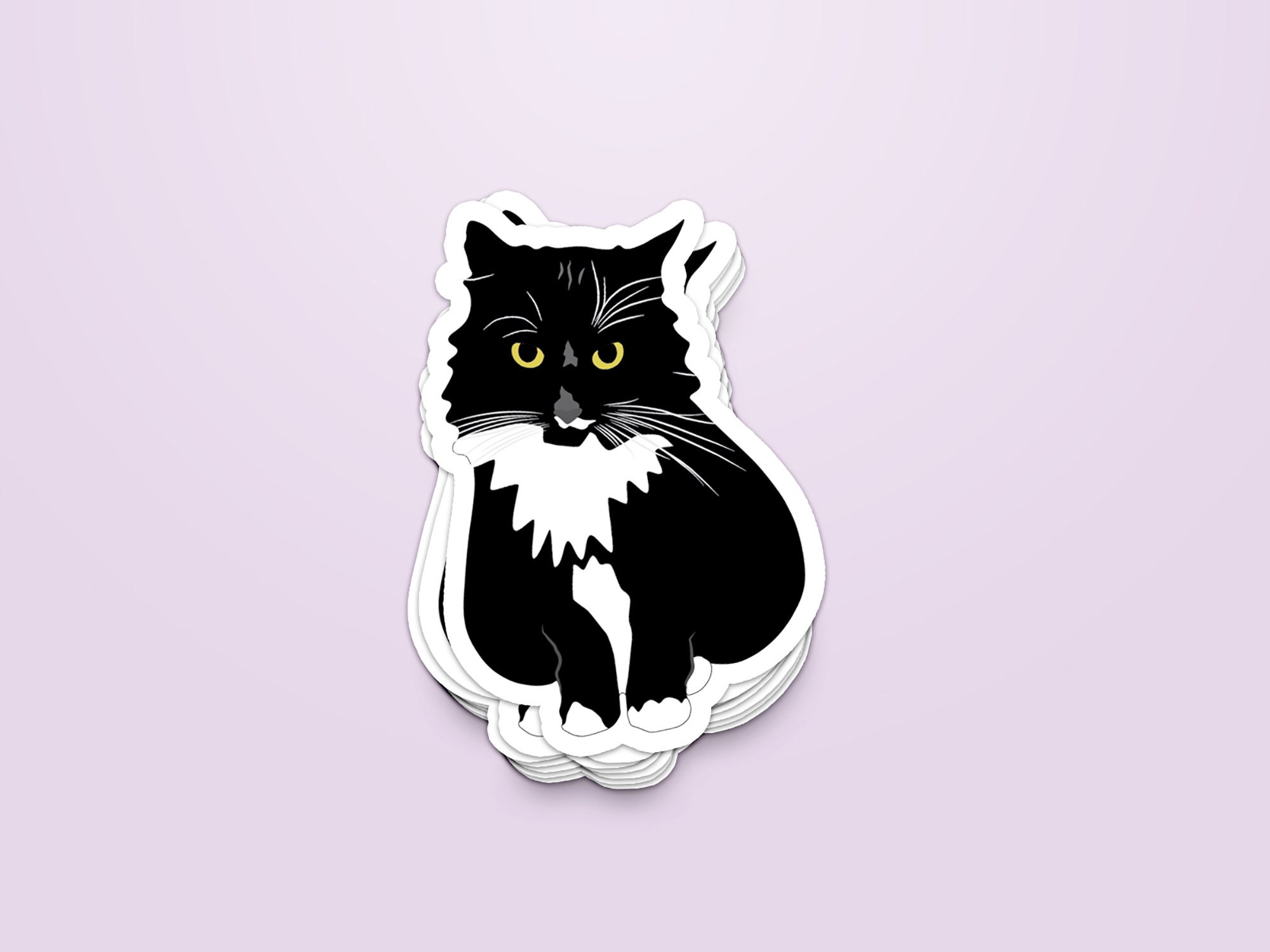 Tuxedo Cat Sticker | Etsy