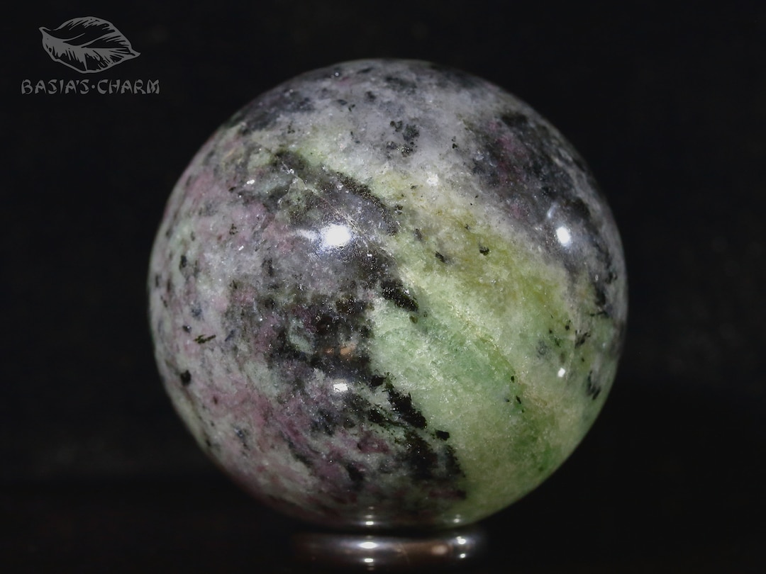 2.4" RUBY With ZOISITE Sphere | Large Collectible Gemstone Sphere 61 Mm (2.41 In) | Red ...