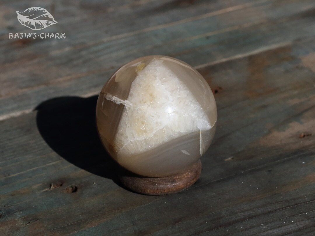1.6" YELLOW CARNELIAN With QUARTZ Sphere | Rare Collectible Gemstone ...