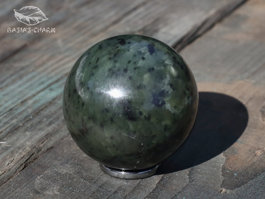 1.8" NEPHRITE JADE SPHERE | Rare Collectible Gemstone Sphere 45 Mm (1.8 ...