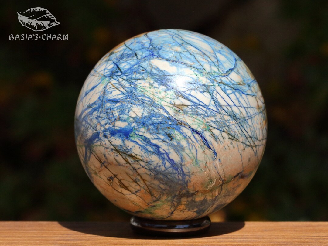 2.5" AZURITE MALACHITE SPHERE | Collectible Gemstone Sphere 63 Mm (2.47 ...