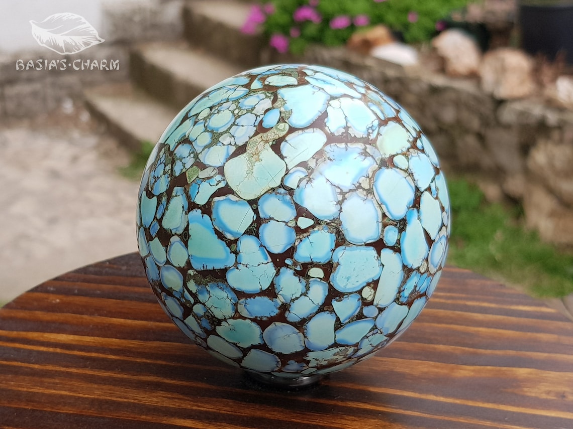 3.3 TURQUOISE MOSAIC SPHERE Collectible Gemstone | Etsy