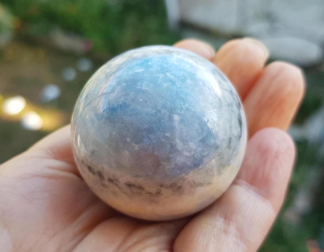 1.7 VIOLANE Blue DIOPSIDE Sphere Collectible Gemstone Sphere 43 Mm 1.67 ...