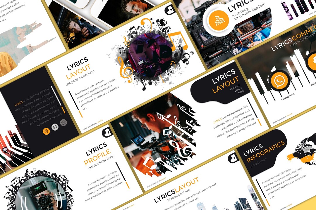 Modello PowerPoint In Stile Lirico Diapositive Creative Per
