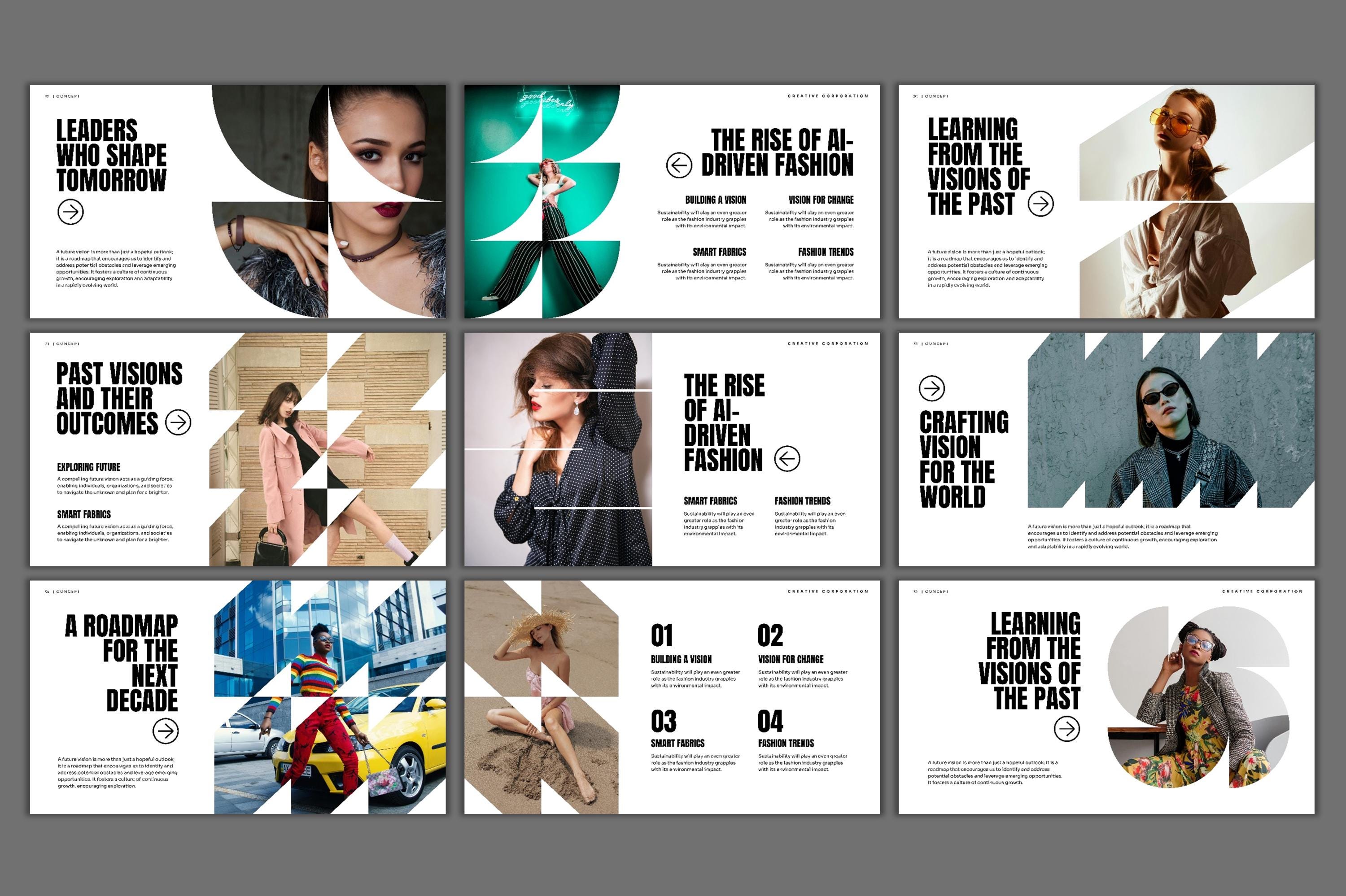 Clean Modern Powerpoint Template | 45+ Unique Presentation Slides for ...