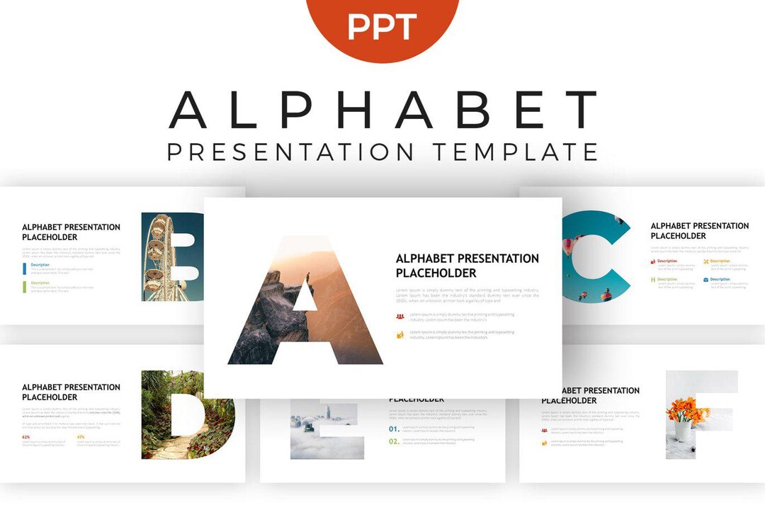 Alphabet Infographic Powerpoint Template | Creative Letter-themed ...