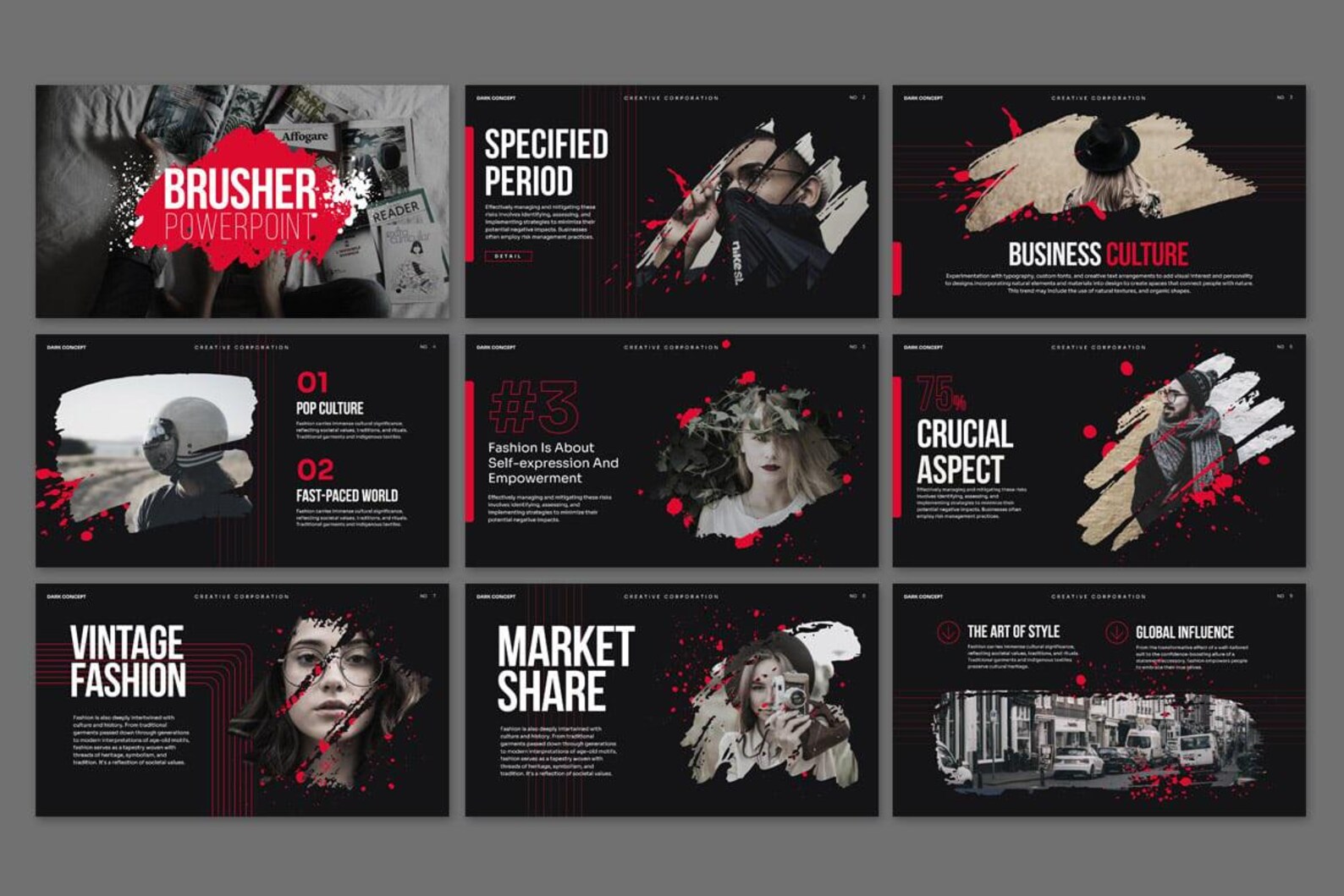 Dark Brusher Powerpoint, Horror Powerpoint Template, Dark Dope Theme ...