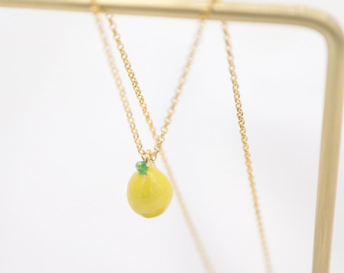 Lemon Pendant. Long Necklace - Etsy UK