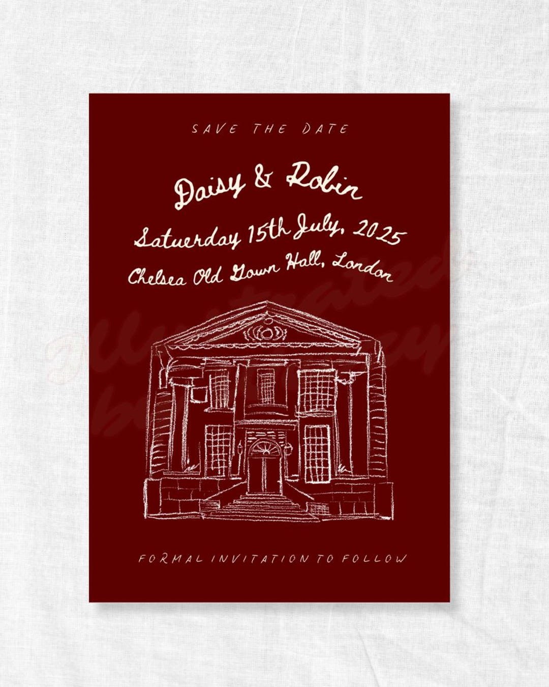 SAVE THE DATE | Chelsea Old Town Hall Digital Invitation Template - Etsy