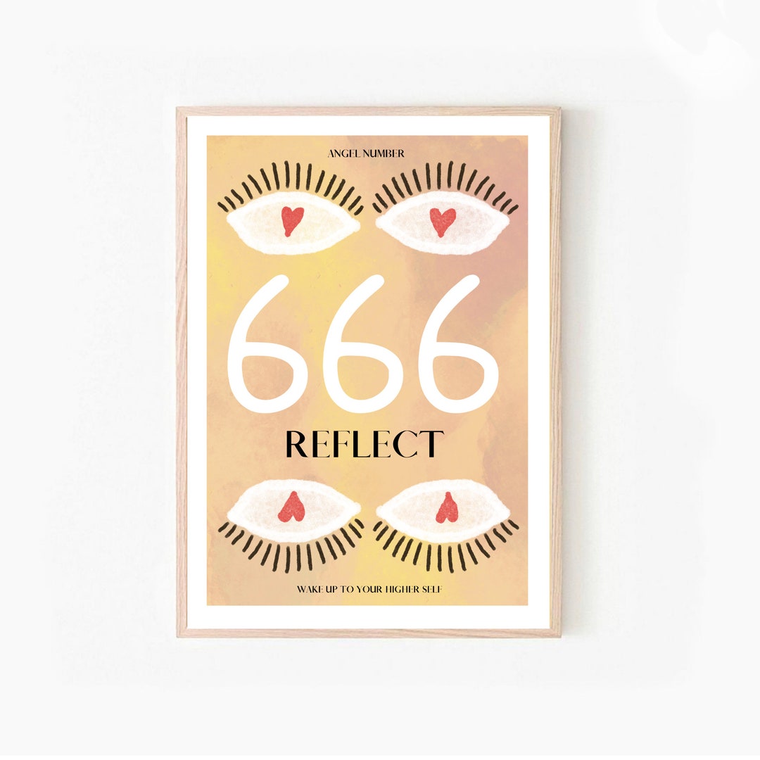 666 Angel Numbers Reflect Print - A4 Print | A3 Print | A2 Print Art ...