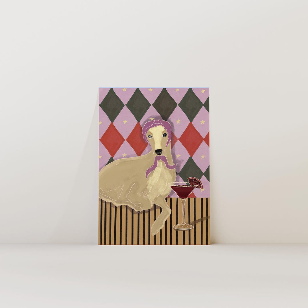 Whippet Cocktail Poster Print – Lady of Leisure, Dog Lover Art ...