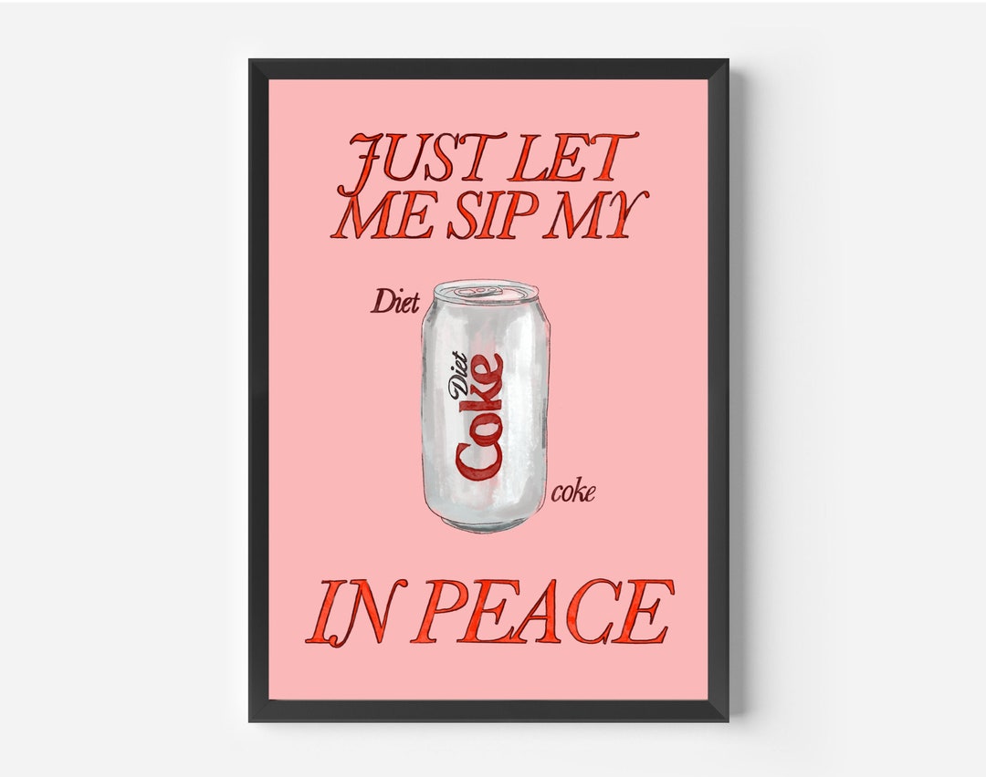 Diet Coke Print: Illustrated Soda Pop Kitchen Art - Etsy