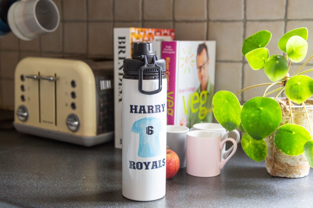 Football Shirt Water Bottle, Personalised Footie Team Gift, Football ...