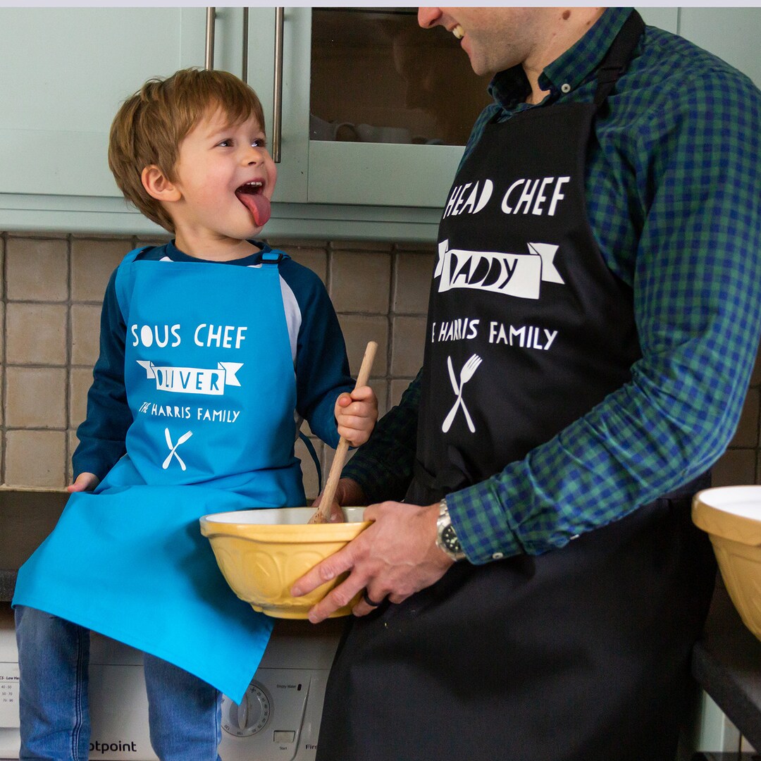 Dad Apron Set Chef Aprons for Dad and Child Apron Set for - Etsy Australia