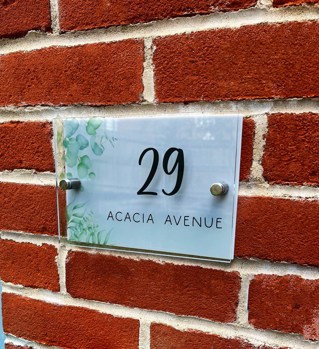 Acrylic House Number Door Sign Contemporary House Sign - Etsy